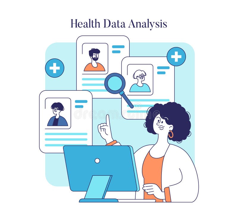 Health Monitoring Devices. Flat Vector Stock Vector - Illustration of ...
