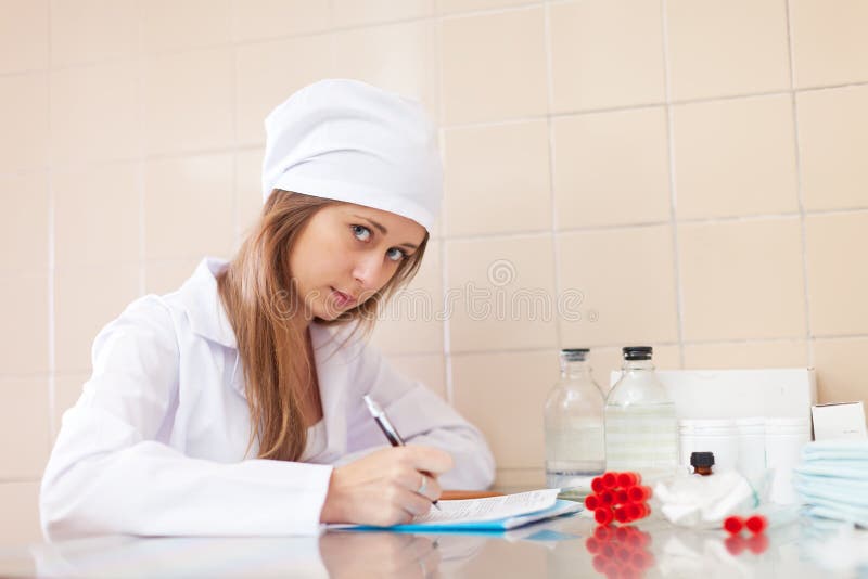 Health Nurse Working in the Laboratory Stock Image - Image of analysis ...