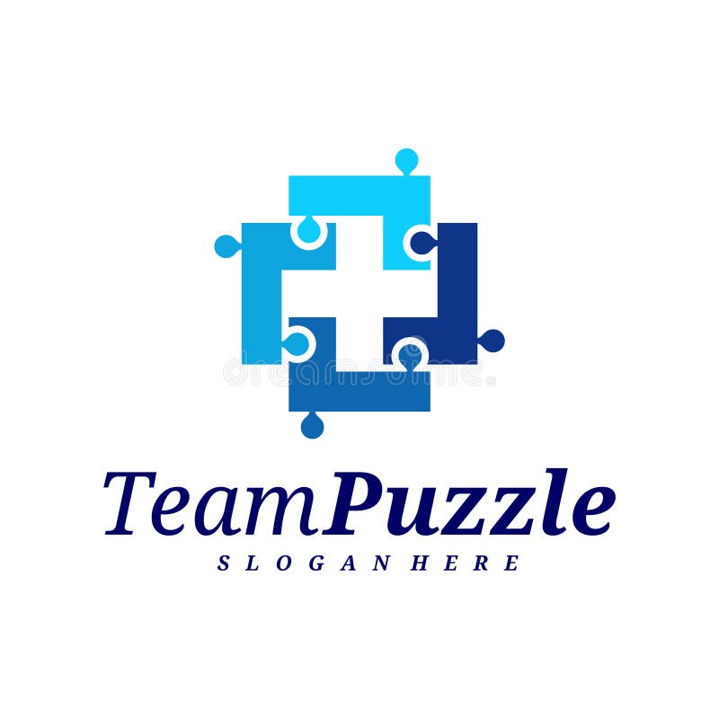 Health Plus Puzzle Logo Design Vector Template, Vector Label of Puzzle ...