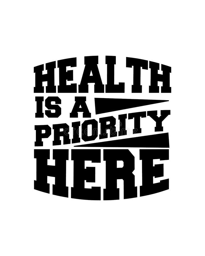 Health is a Priority Here. Hand Drawn Typography Poster Design Stock ...