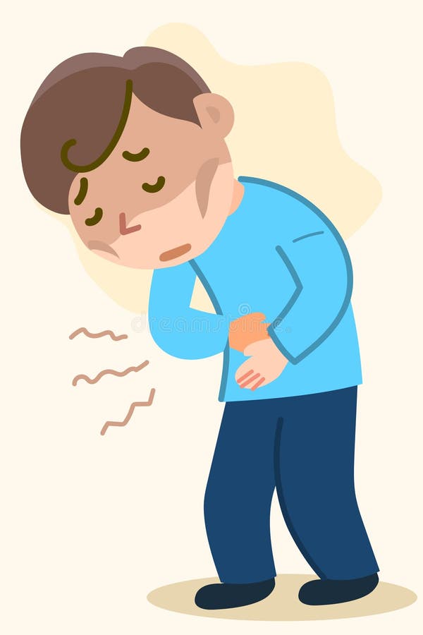 Health Problem, Man with Uncomfortable Stomach Stock Illustration ...