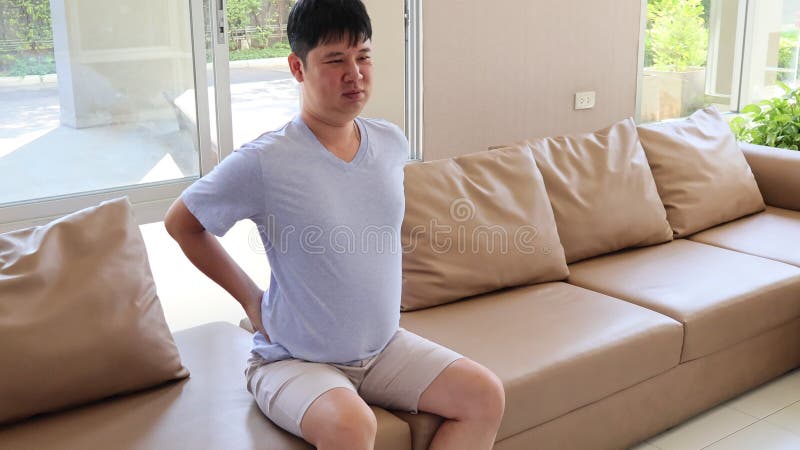 Health Problems Man Has Lower Backache from Office Syndrome, Herniated ...
