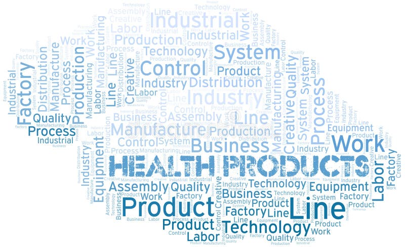 Health Products Word Cloud Create with Text only. Stock Illustration ...
