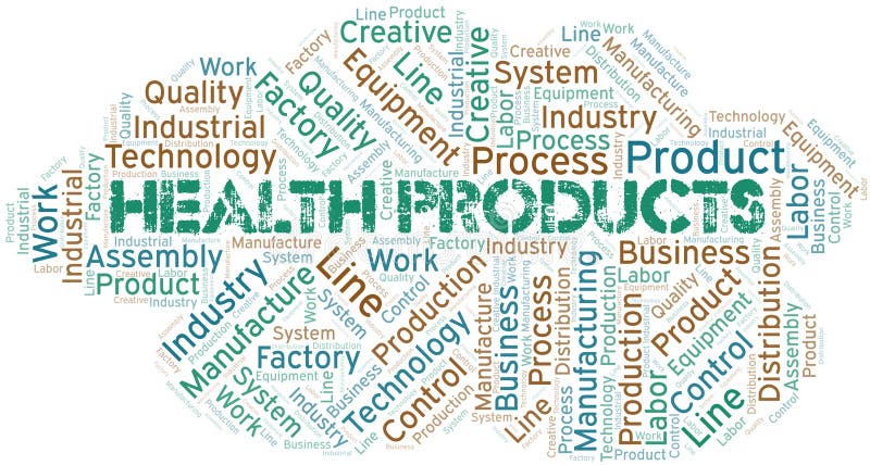 Health Products Word Cloud Create with Text only. Stock Illustration ...
