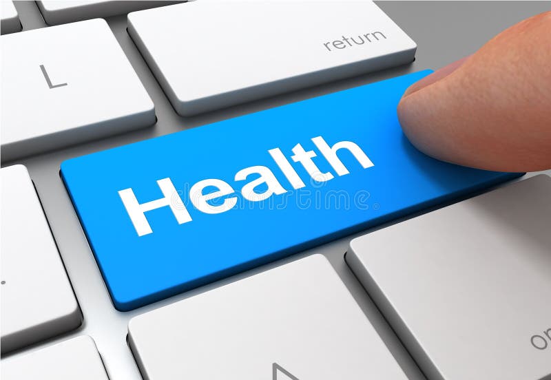 Health Push Button Concept 3d Illustration Stock Illustration ...