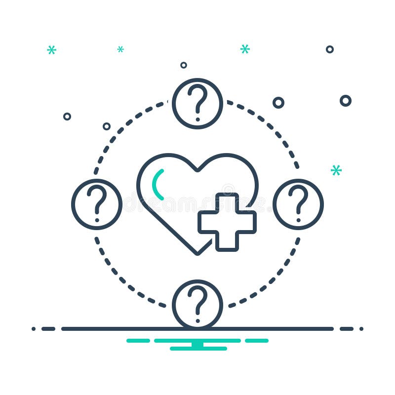 Black Mix Icon for Health Question, Heart and Medical Stock Vector ...