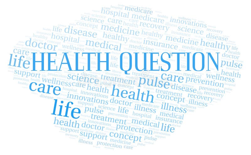 Health Question word cloud stock illustration. Illustration of white ...