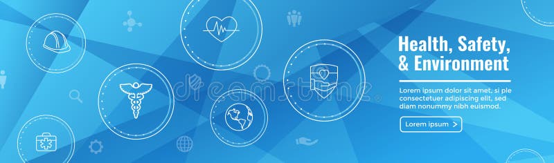 Health Safety and Environment Icon Set & Web Header Banner Stock Vector ...