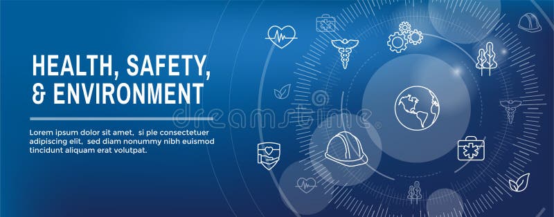 Health Safety and Environment Icon Set & Web Header Banner Stock Vector ...