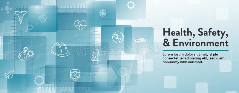Health Safety and Environment Icon Set & Web Header Banner Stock Vector ...