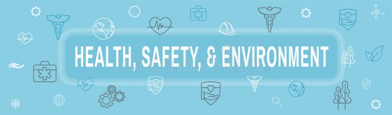Health Safety And Environment Icon Set & Web Header Banner Stock Vector ...