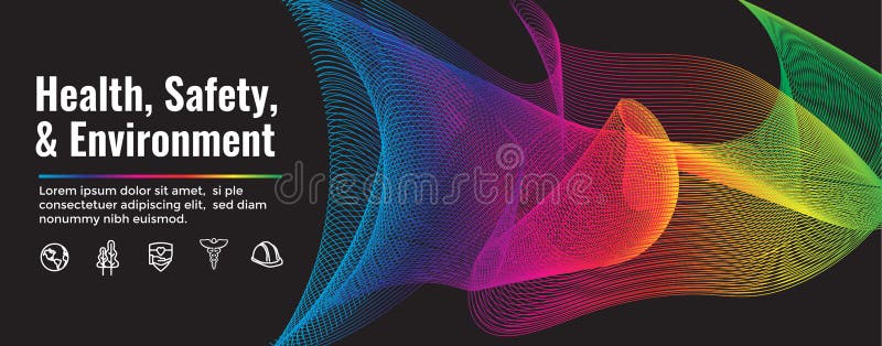 Health Safety and Environment Icon Set & Web Header Banner Stock Vector ...