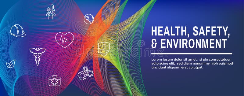 Health Safety and Environment Icon Set & Web Header Banner Stock Vector ...