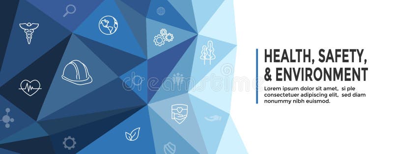 Health Safety and Environment Icon Set & Web Header Banner Stock Vector ...