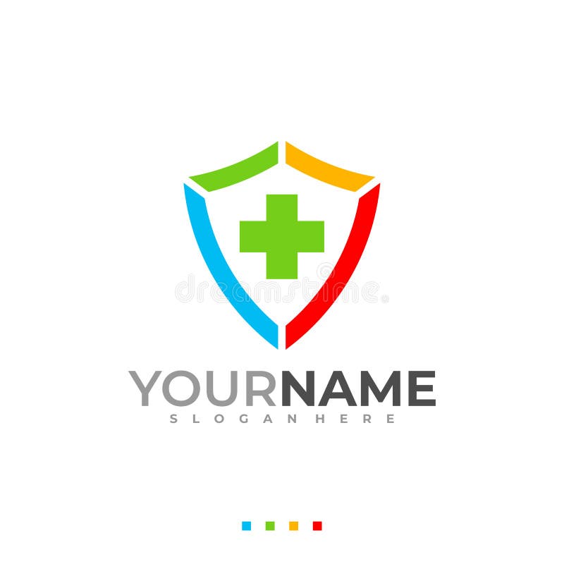 Health Safety Logo Concept. Health Care Medical Shield Vector Logo ...
