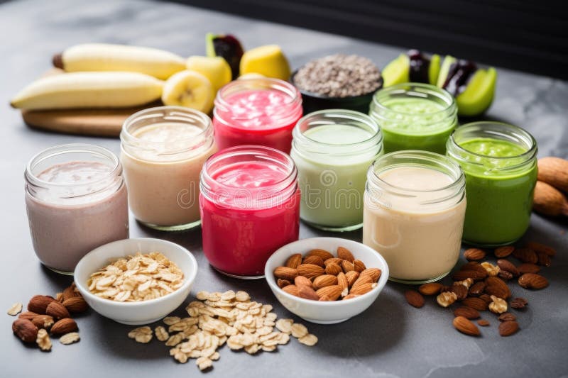 Health Shakes in Various Stages of Preparation Stock Photo - Image of ...