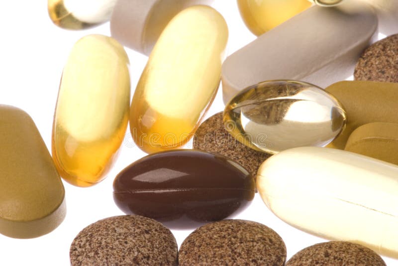 Health Supplements Macro Isolated Stock Photo - Image of tablet ...