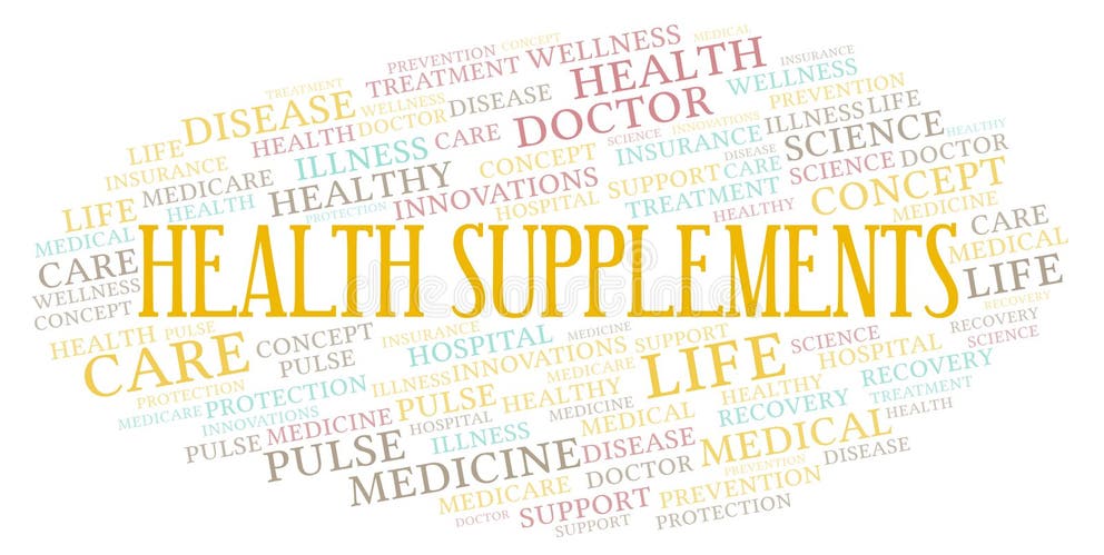 Health Supplements Word Cloud Stock Illustration - Illustration of ...