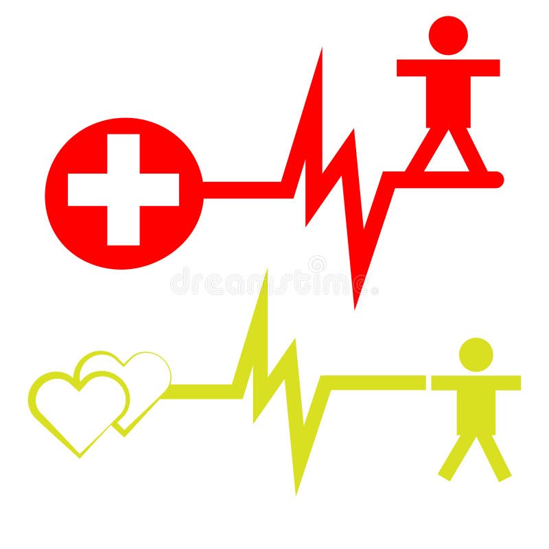 Health Symbols Isolated on White Background Stock Vector - Illustration ...