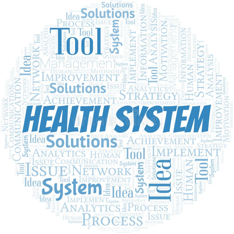 Health System Typography Vector Word Cloud. Stock Vector - Illustration ...