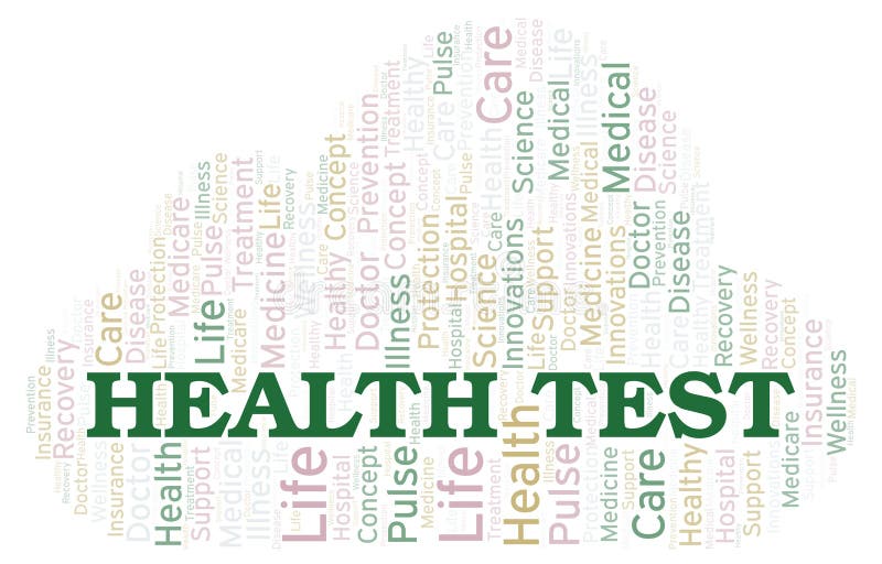 Health Test word cloud stock illustration. Illustration of isolated ...