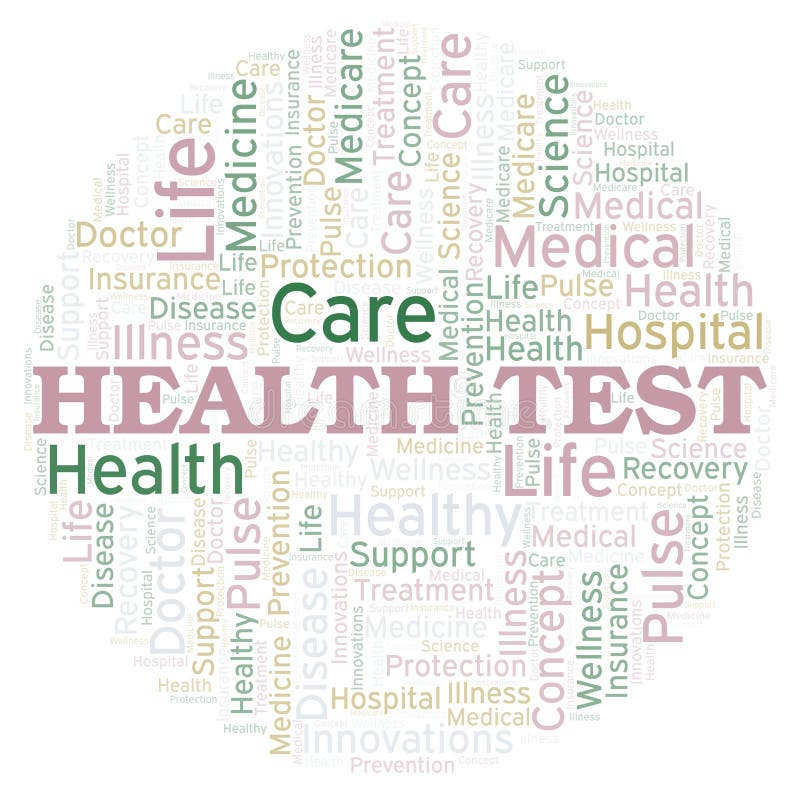 Health Test word cloud stock illustration. Illustration of word - 137483616