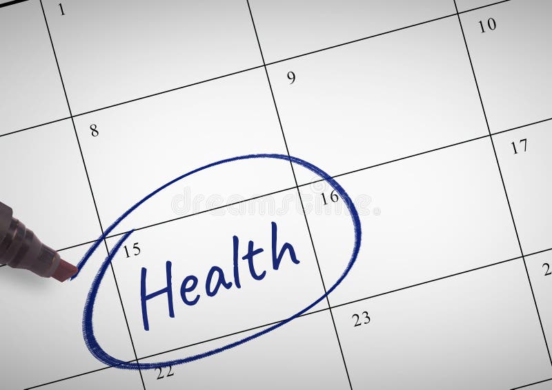 Health Text Written on Calendar with Marker Stock Photo - Image of ...