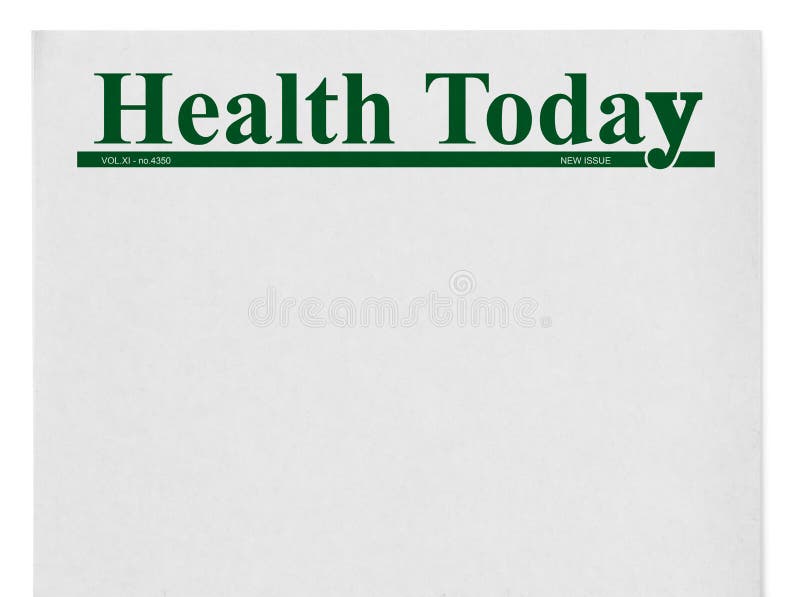 Health Today Title on a Newspaper Stock Illustration - Illustration of ...
