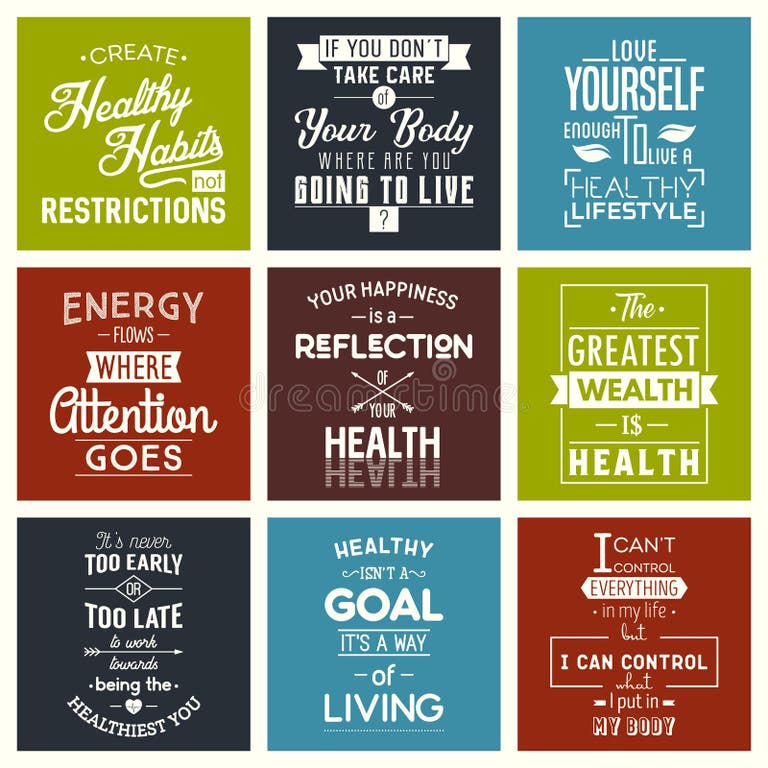 Health. Typography quotes. stock vector. Illustration of icon - 77877460