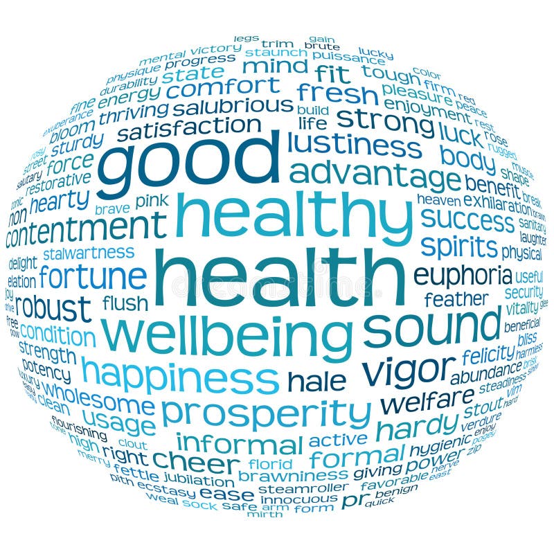 Health and Wellbeing Tag or Word Cloud Stock Illustration ...