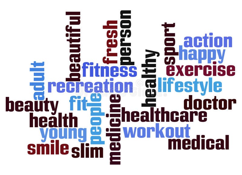 Health word cloud stock illustration. Illustration of recreation - 19981599