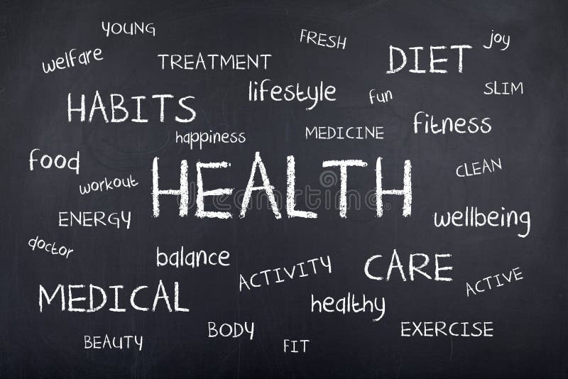 Health Word Cloud Background Design Stock Photo - Image of fitness ...