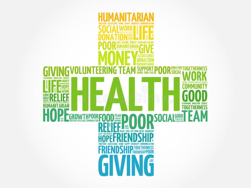 Health word cloud collage stock illustration. Illustration of concept ...