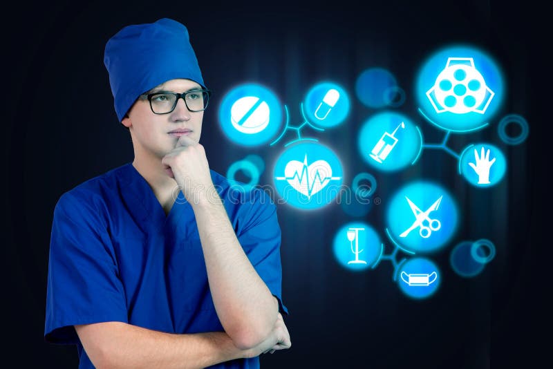 Health worker thinking stock image. Image of healthcare - 50292819