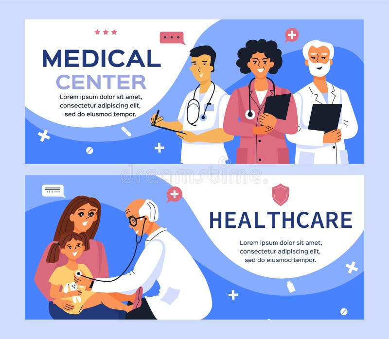 Hospital Medical Equipment Flat Banners Set Stock Photos - Free ...