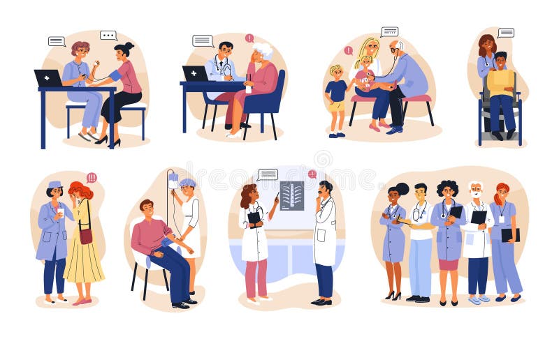 Health Workers Illustrations in Flat Design Stock Illustration ...