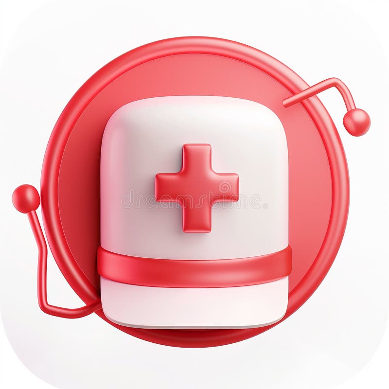Healthcare Cap Icon on White Background Stock Illustration ...