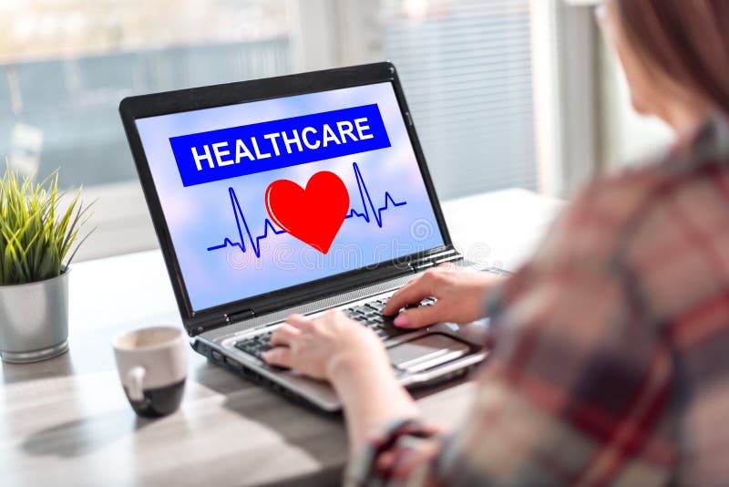 Healthcare Concept on a Laptop Screen Stock Image - Image of ...