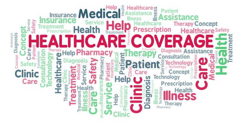 Healthcare Coverage Word Cloud Stock Illustration - Illustration of ...