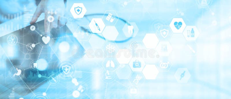 Healthcare Data Management Diagnostics Illustrated Virtual Screen Stock ...