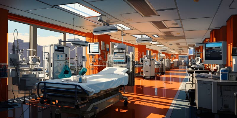 Healthcare Development, Medical Ward of the Future Stock Illustration ...