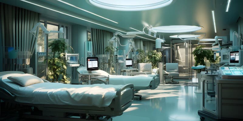 Healthcare Development, Medical Ward of the Future Stock Illustration ...
