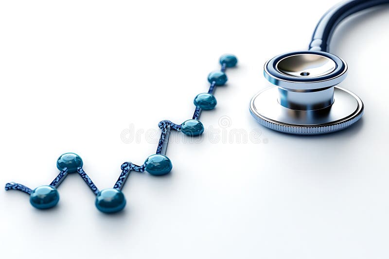 Healthcare Growth Chart Stethoscope Medical Progress Stock Illustration ...