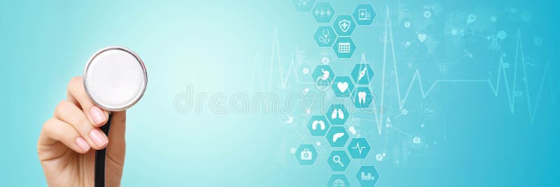 Healthcare and Medical Diagnostics Illustrated on a Virtual Screen ...