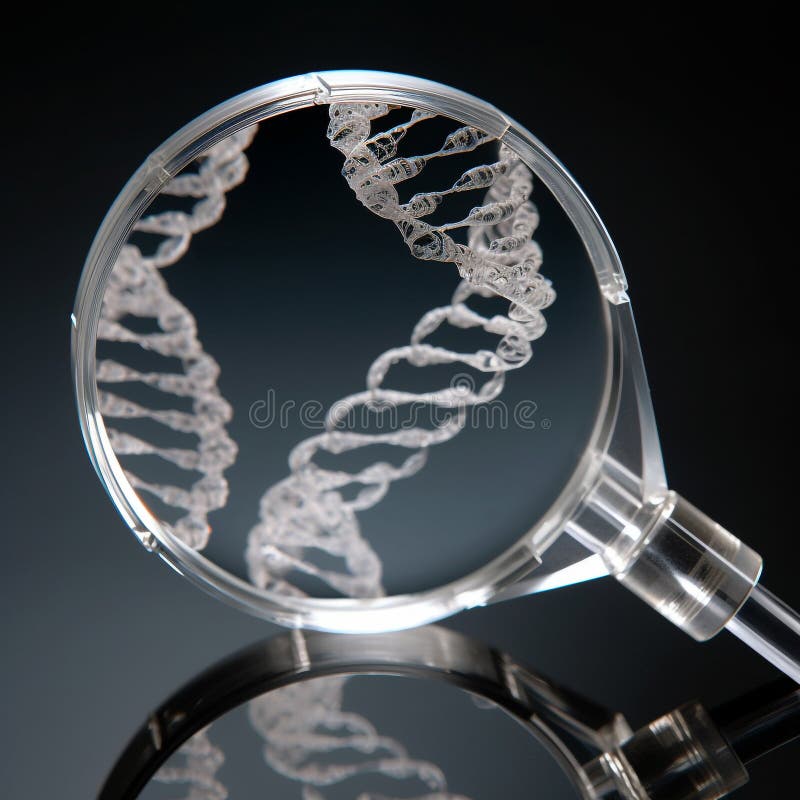 Human DNA Visible through Microscope. Generative AI Stock Illustration ...