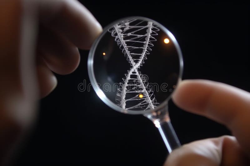 Human DNA Visible through Microscope. Generative AI Stock Illustration ...