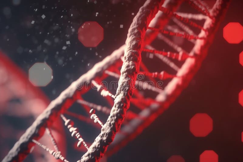 Human DNA Visible through Microscope. Generative AI Stock Illustration ...