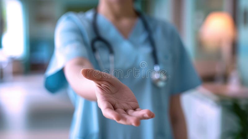 The Healthcare Professional S Outstretched Hand.AI Generated Image ...