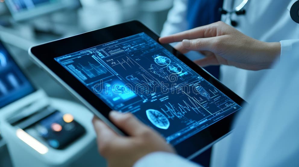 Healthcare Professionals Collaborating with Technology in Medical ...