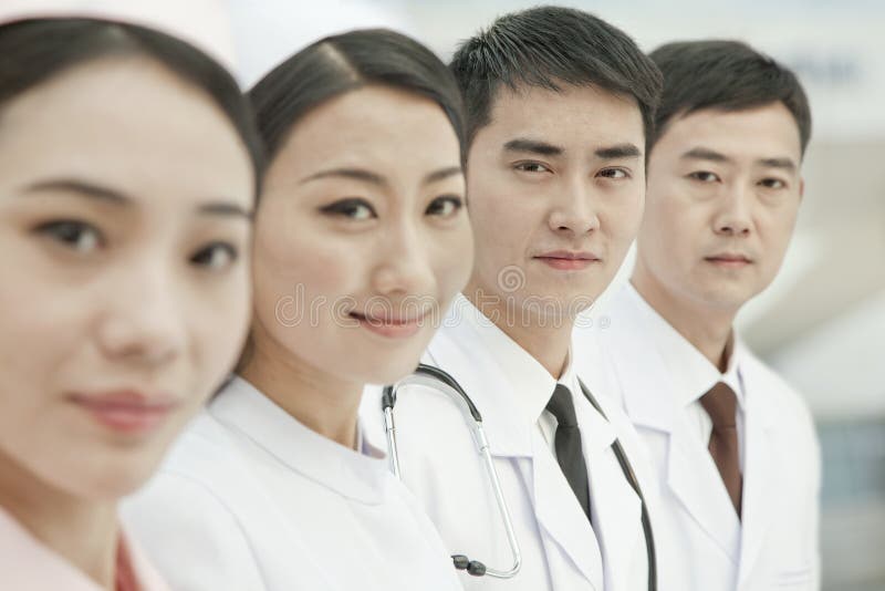 Three Healthcare Workers, Portrait Stock Photo - Image of camera ...